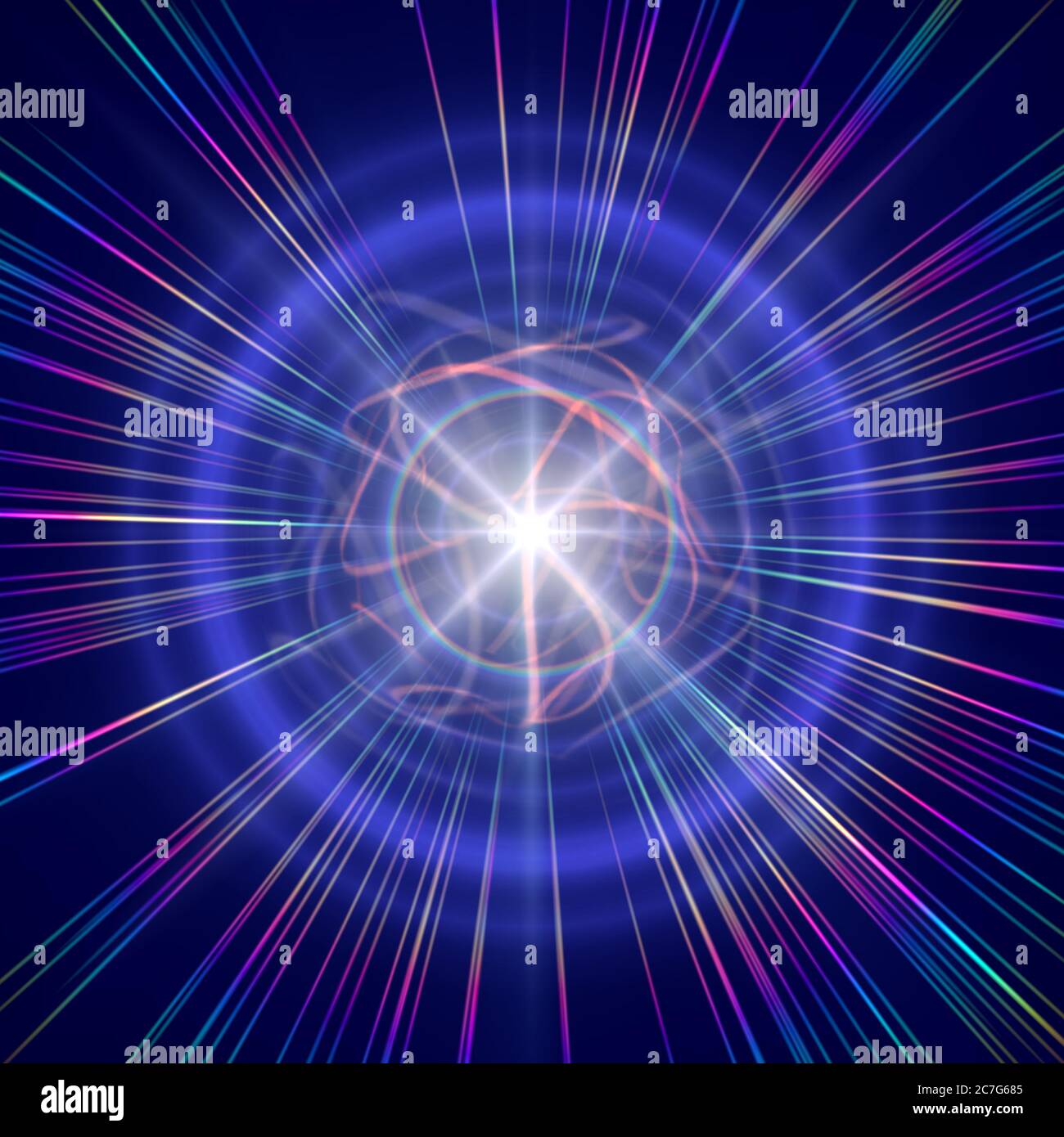 Highly magnetized rotating neutron star, abstract illustration Stock ...