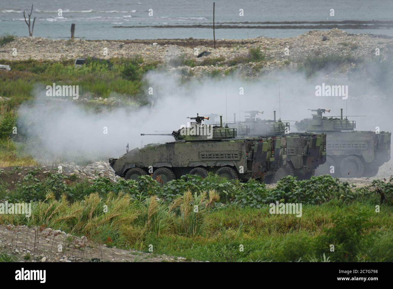 CM-33 and CM-34, armoured vehicles of the Taiwanese military drove on ...