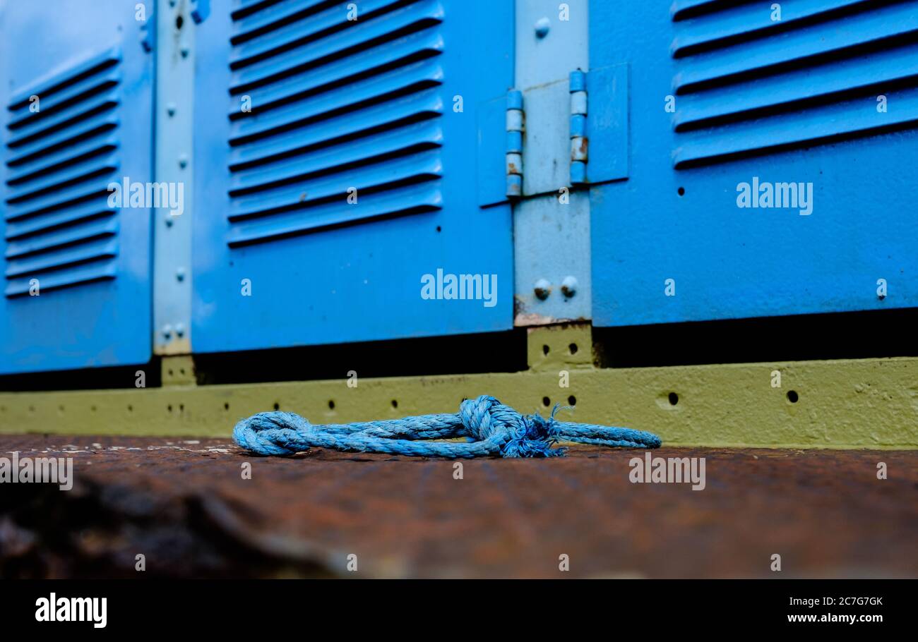 Shallow focus view of widespread rust seen by one of the steps on an ...