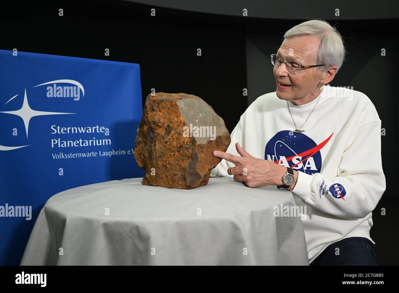 Laupheim, Germany. 17th July, 2020. Dieter Heinlein, meteorite expert ...