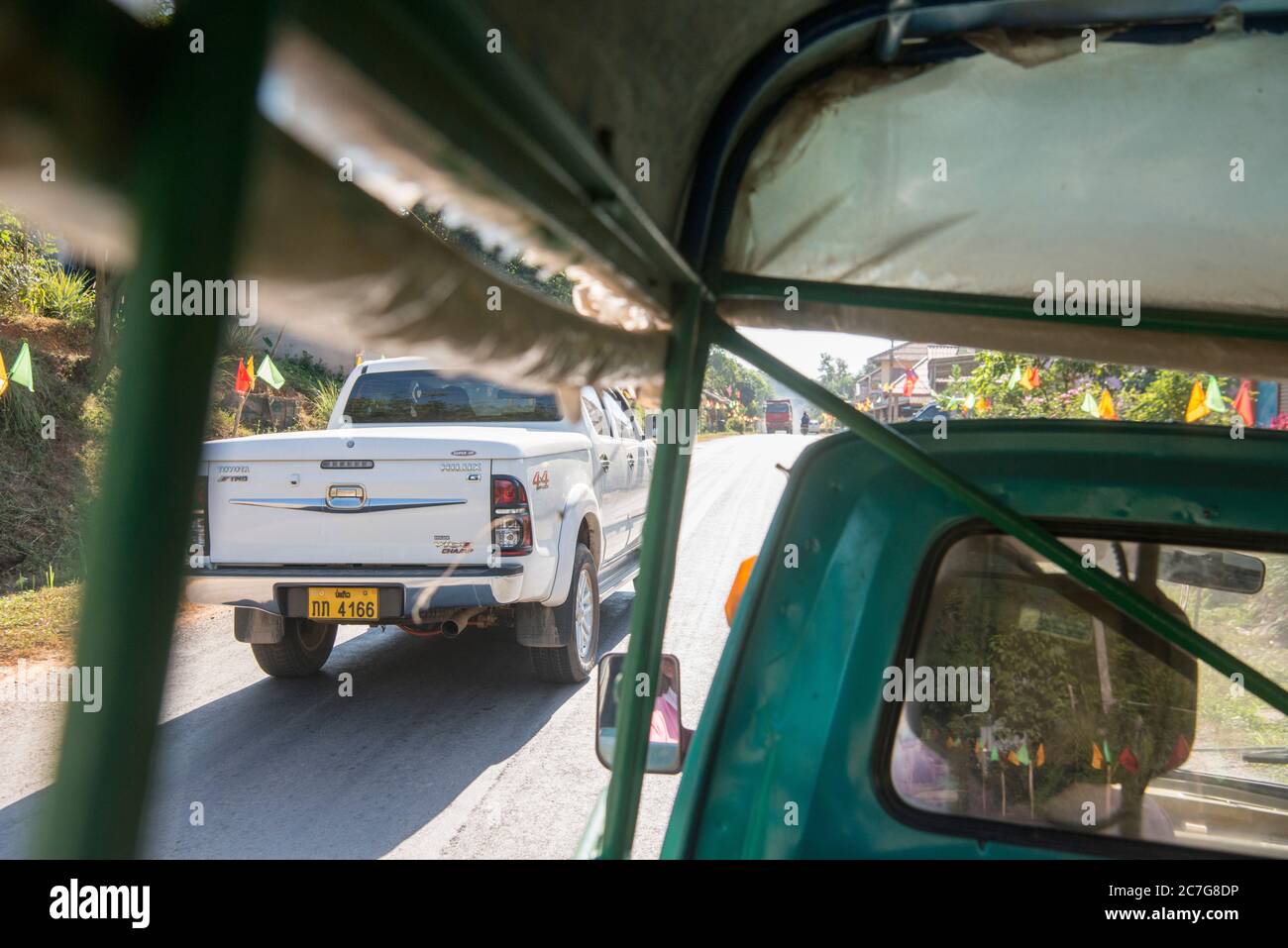 a road at the Village of Huay Xai in Lao at the Mekong River from the ...