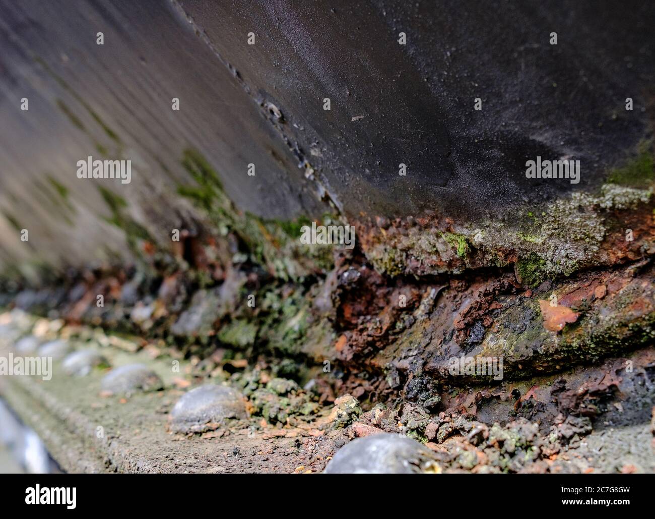 View of an old, abandoned storage tank wagon located on a railway ...