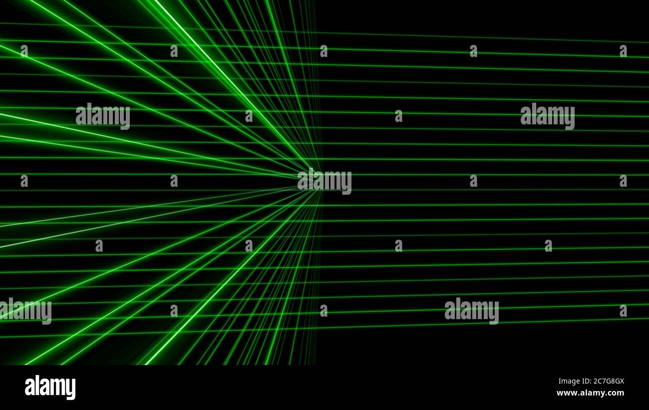 3d green line laser background, 3d illustration render Stock Photo - Alamy