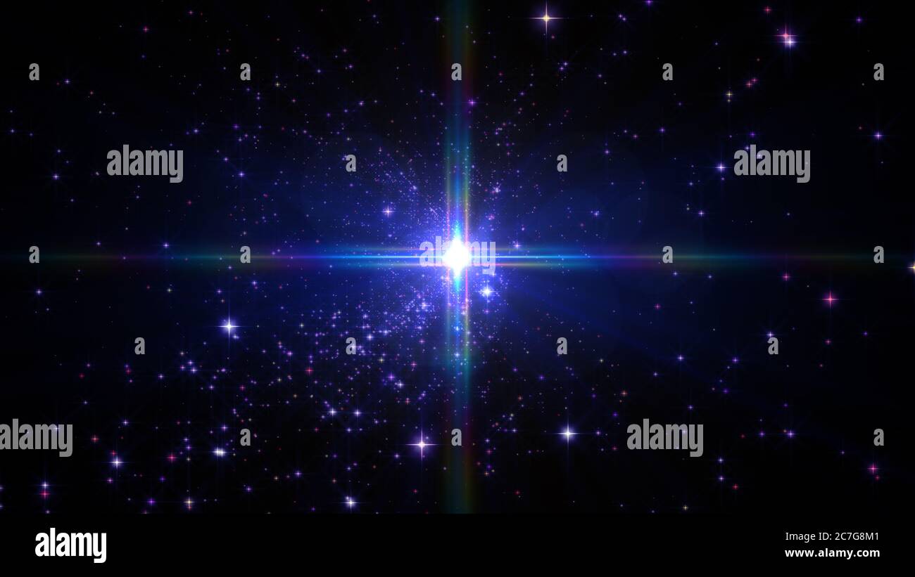 star explosion in space, star ray, 3d render illustration Stock Photo ...