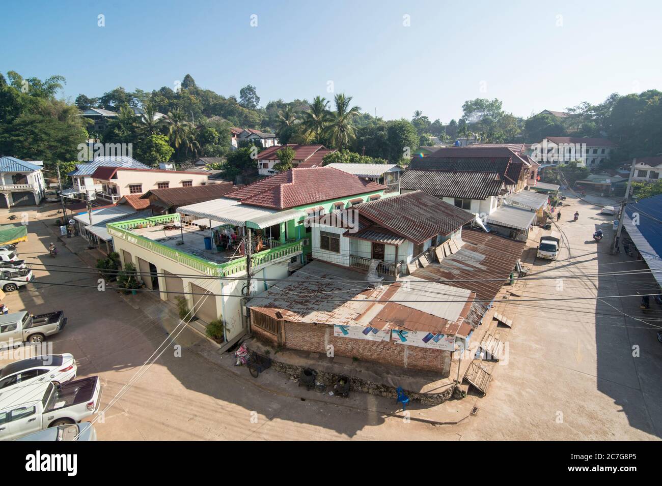 the city centre of Huay Xai in the northwest Lao in Lao. Lao, Huay Xay ...