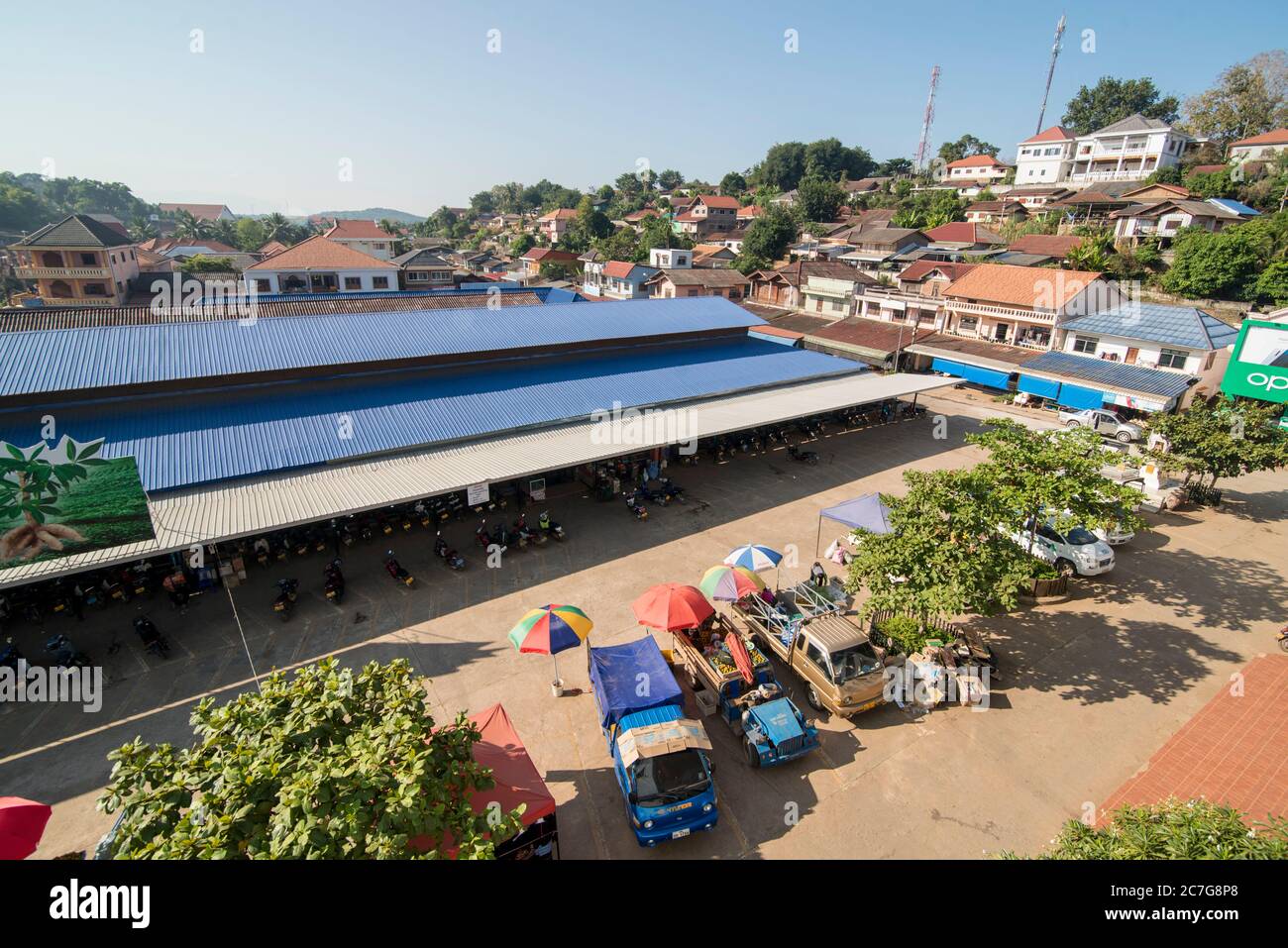 Main Market Hall in the Village of Huay Xai in Lao at the Mekong River ...