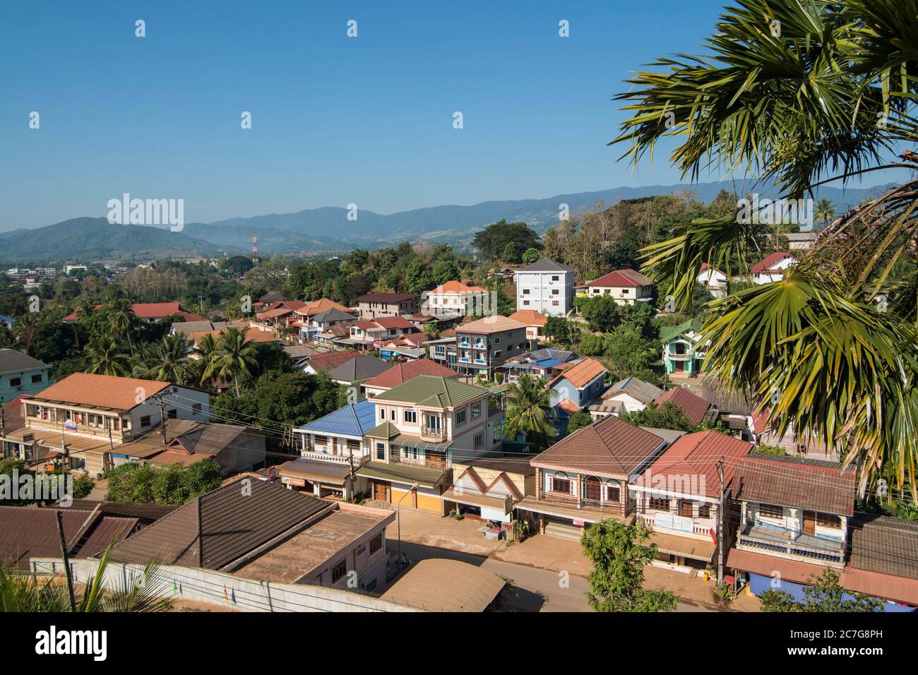 the city centre of Huay Xai in the northwest Lao in Lao. Lao, Huay Xay ...
