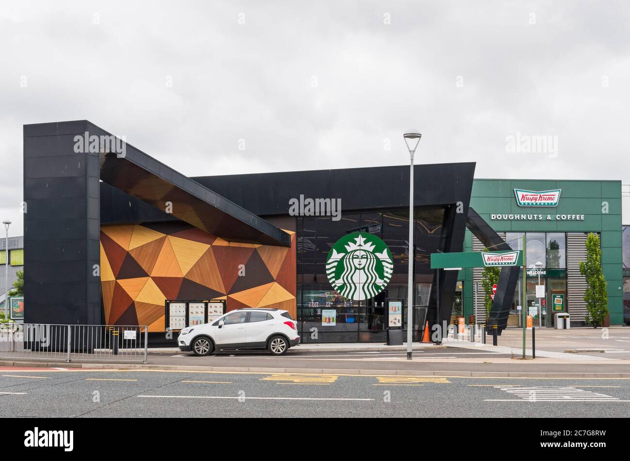 Starbucks outlet and drive thru at Gateshead Metrocentre Stock Photo ...