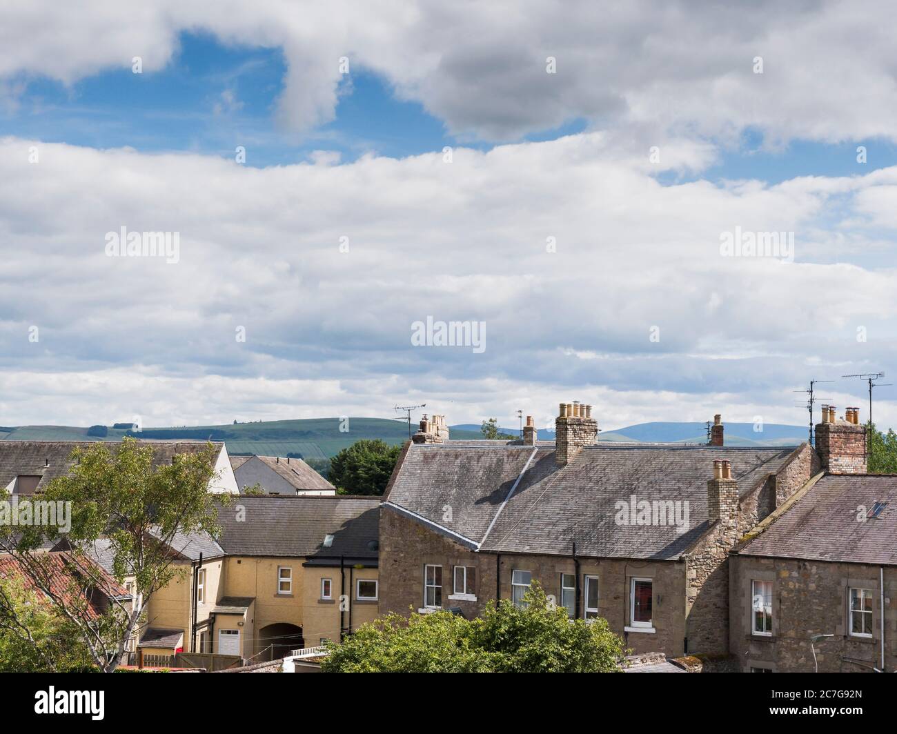 View over the Scottish borders from Coldstream, Scotland, UK Stock ...