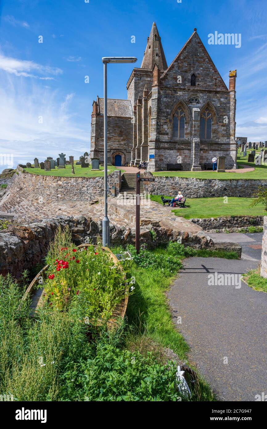 St Monans Parish Church at St Monans in East Neuk of Fife, Scotland, UK ...