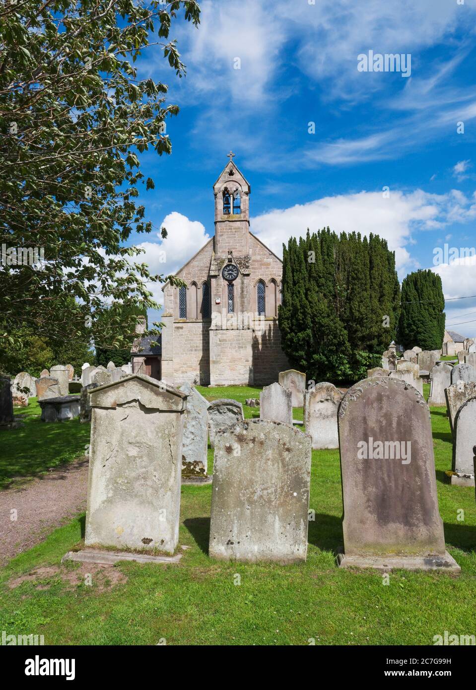 Exterior of St Helens Church at Cornhill-on-Tweed, in the Scottish ...