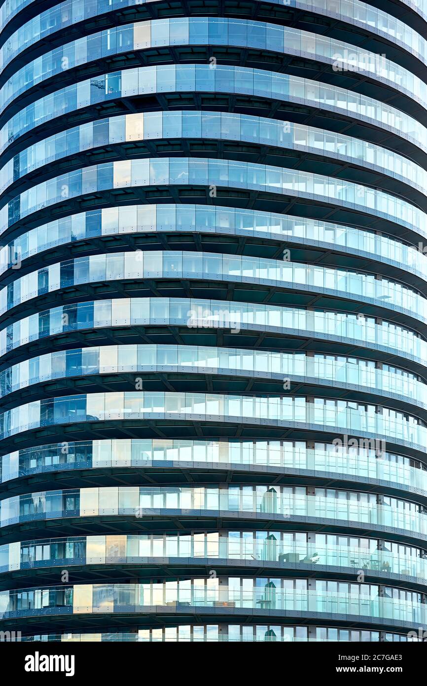 Close-up of the Arena Tower, Canary Wharf, London Stock Photo - Alamy