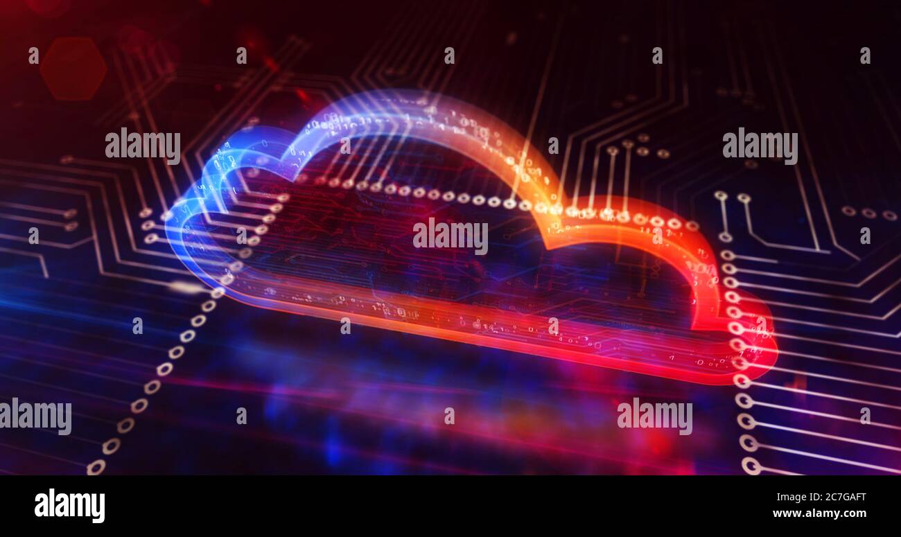 Digital Computing Cloud Symbol Cyber Technology Internet Data Storage