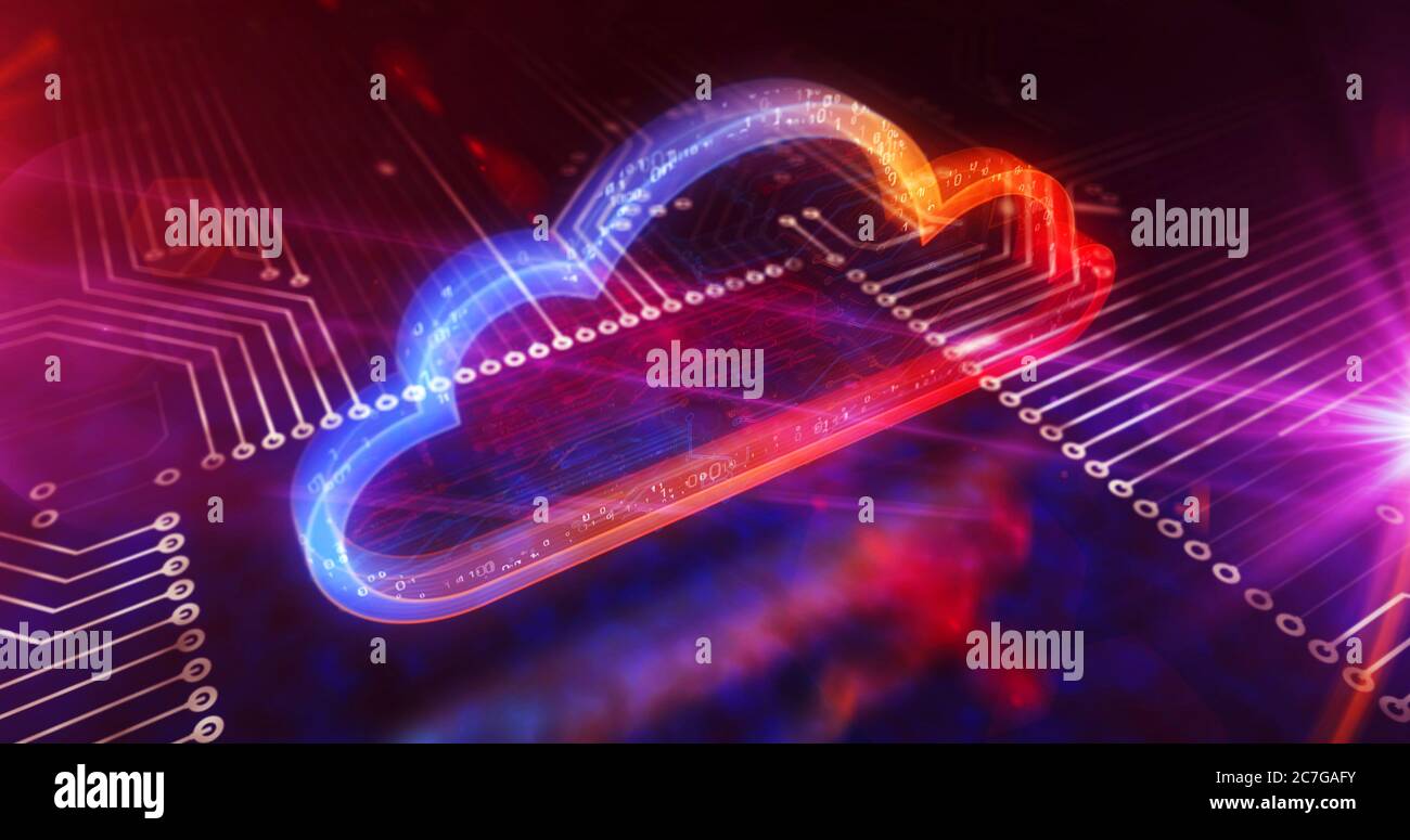 Digital Computing Cloud Symbol Cyber Technology Internet Data Storage