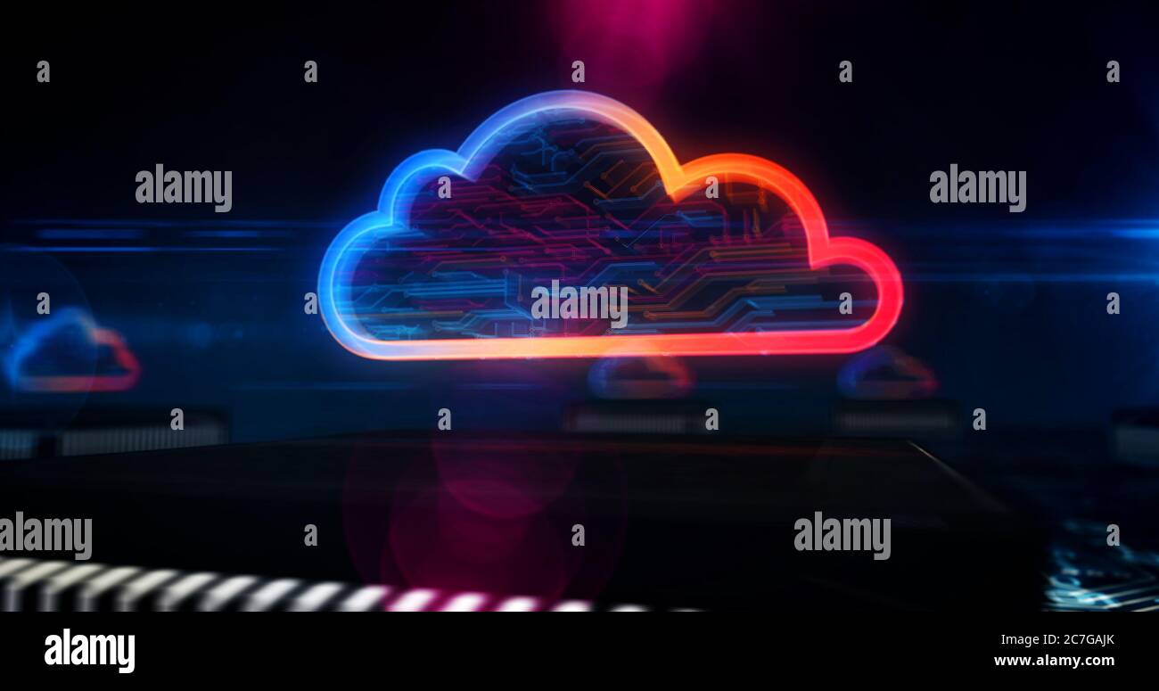 Digital Computing Cloud Symbol Cyber Technology Internet Data Storage