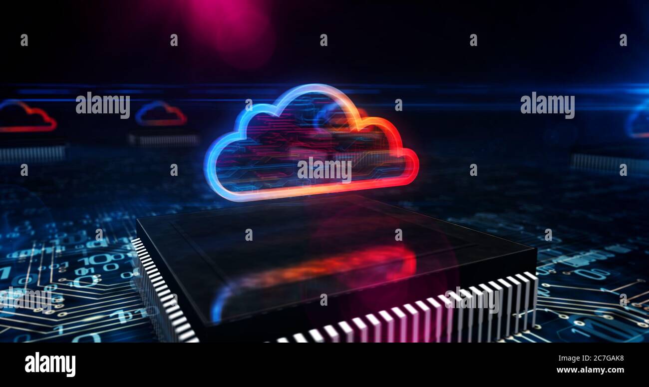 Digital Computing Cloud Symbol Cyber Technology Internet Data Storage