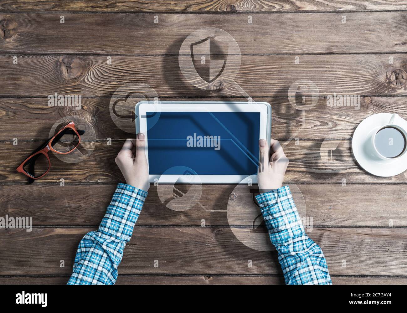 Concept of social communication and networking with media user ...