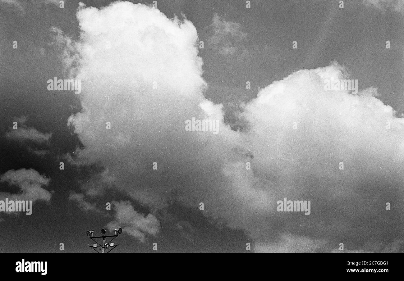 Low angle grey scale shot of the beautiful clouds in the sky Stock ...