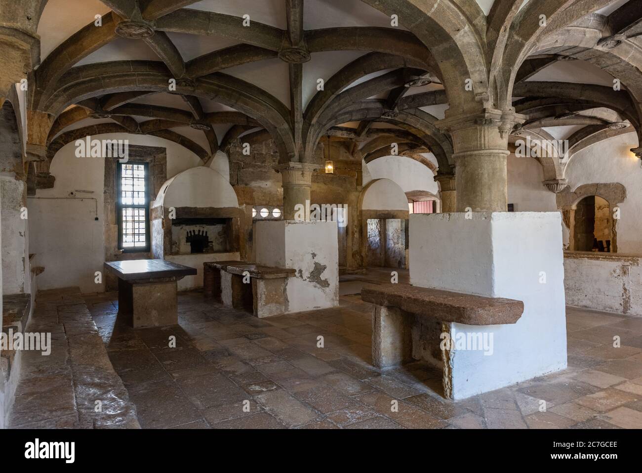 Inside look of the rooms of The Convent of Christ in Tomar in Portugal ...