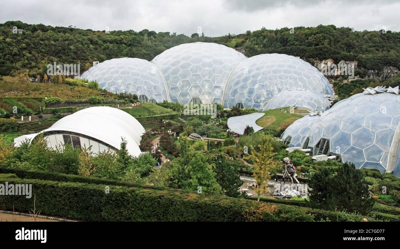 The Eden project in Cornwall including the biomes Stock Photo - Alamy