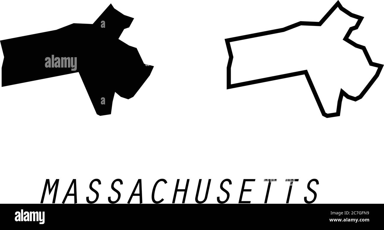 Massachusetts map outline state vector illustration Stock Vector Image ...