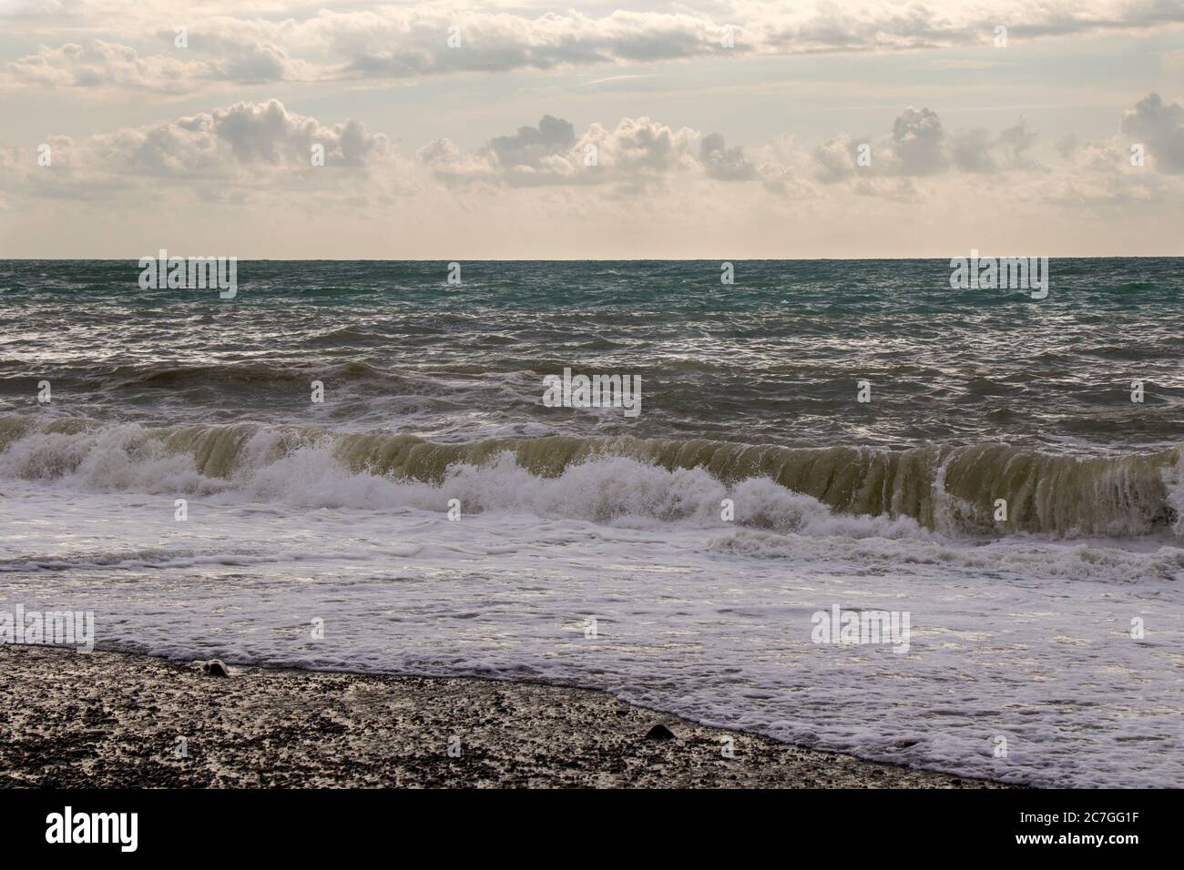 Georgian Black sea waves and landscape. Seascape Stock Photo - Alamy