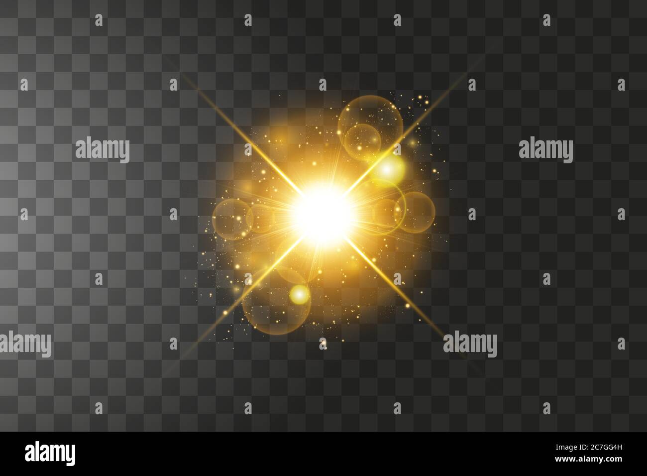 Shining golden stars isolated on black background. Effects, glare ...