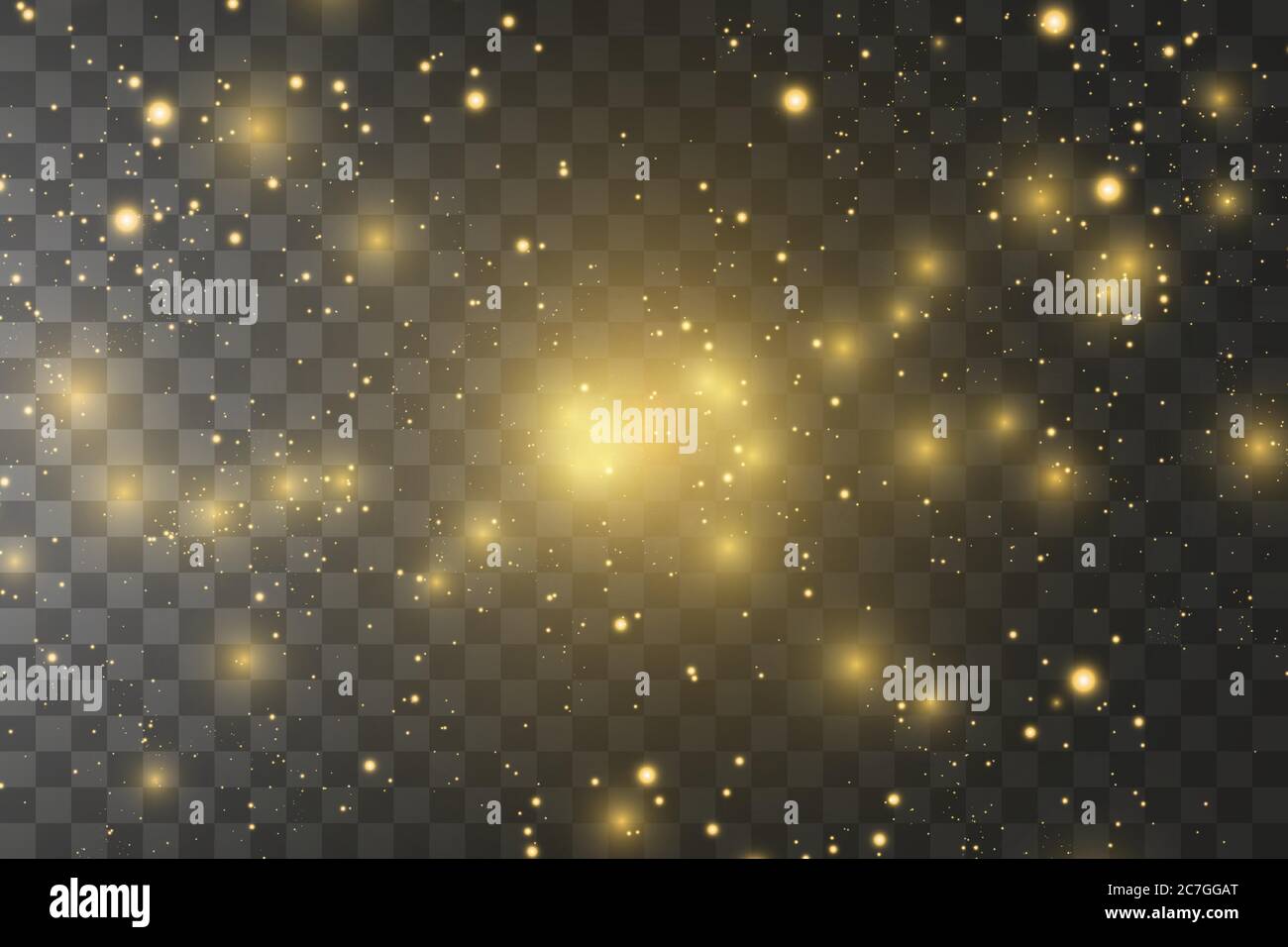 Shining golden stars isolated on black background. Vector illustration ...