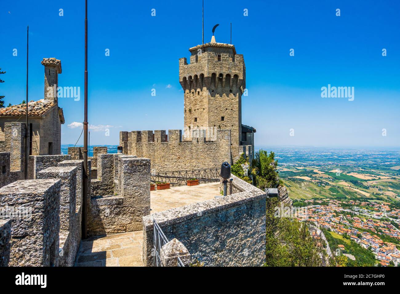 San Marino, Fratta, the second of three peaks which overlooks the city ...