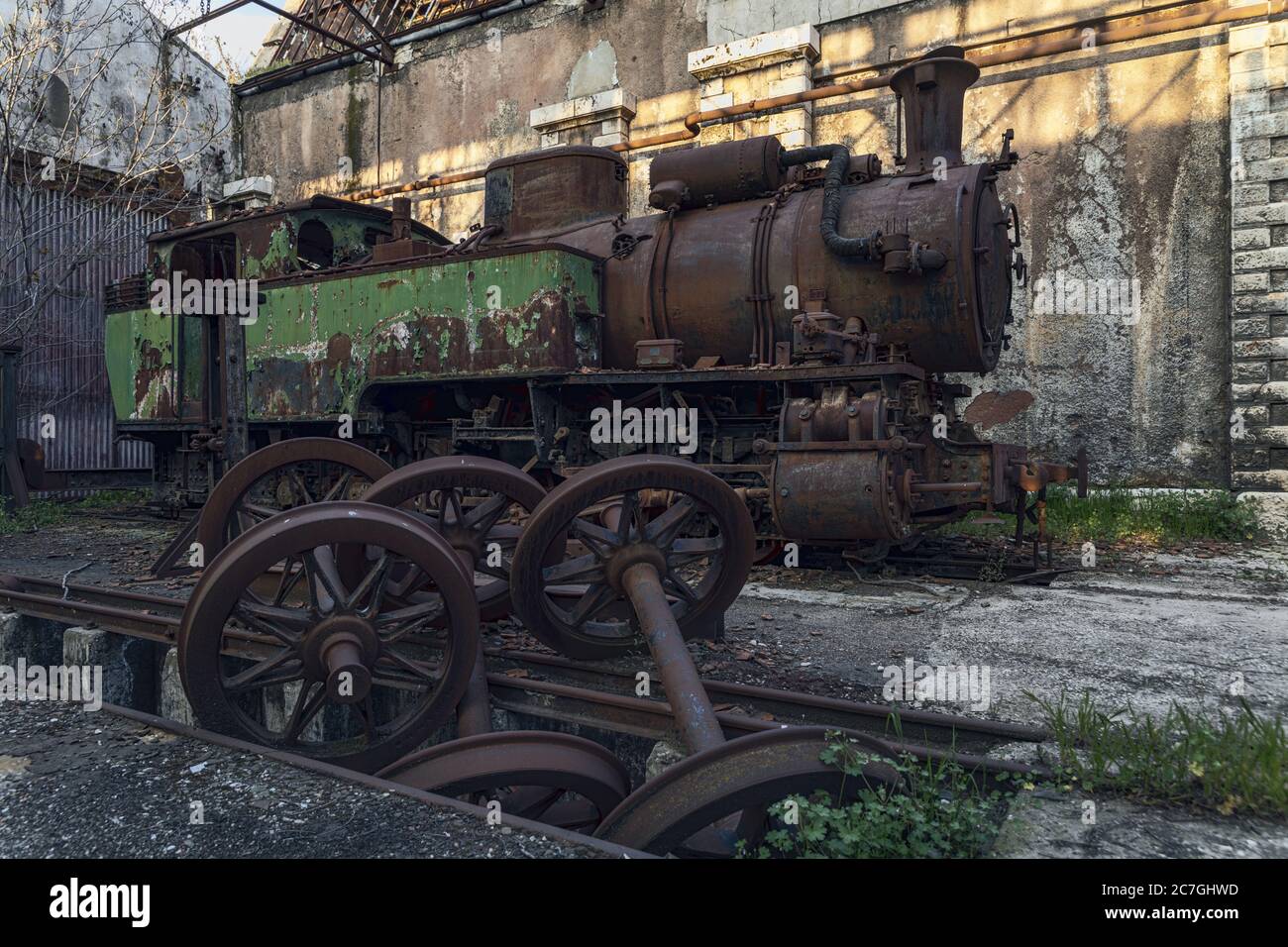 Old locomotives in an old beautiful train yard captured in Lebanon ...