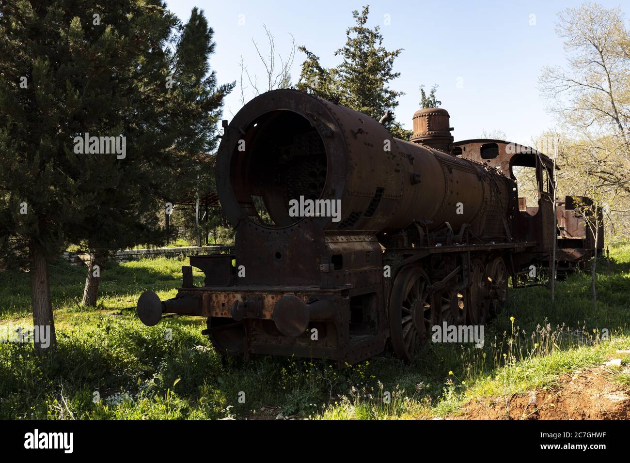 Old locomotive in an old beautiful train yard captured in Lebanon Stock ...