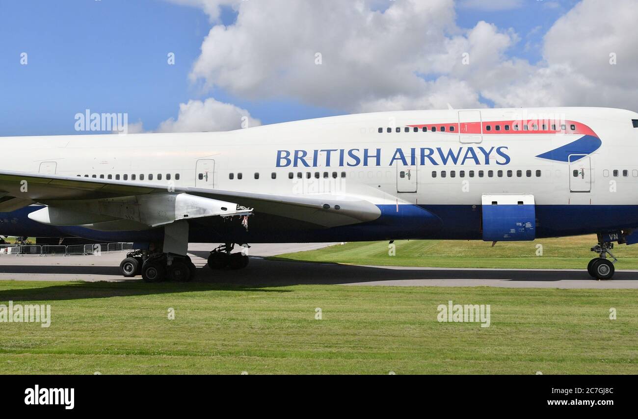 An engineless British Airways Boeing 747 aircraft, which first flew on ...