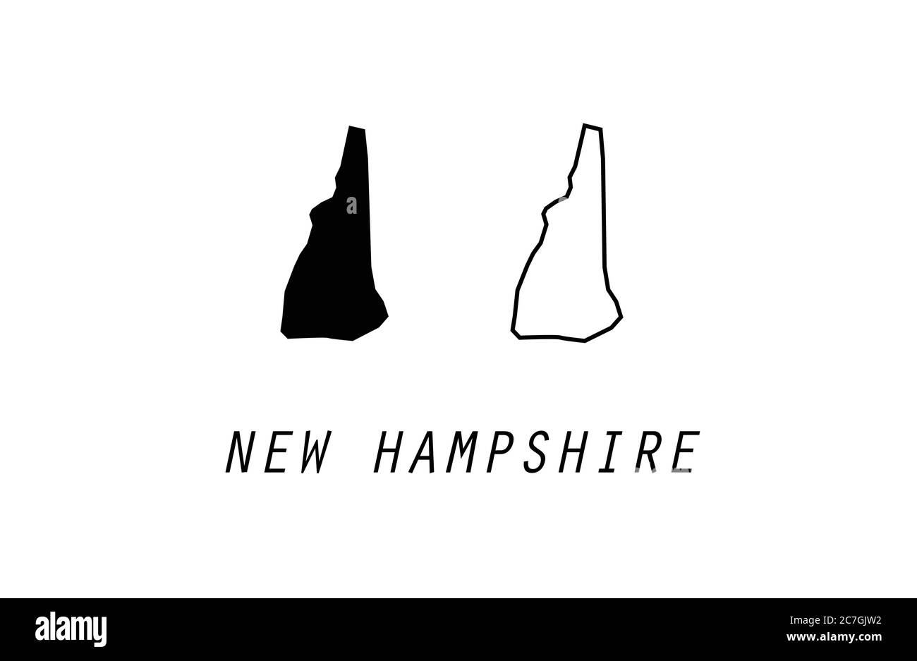New hampshire map outline Black and White Stock Photos & Images - Alamy