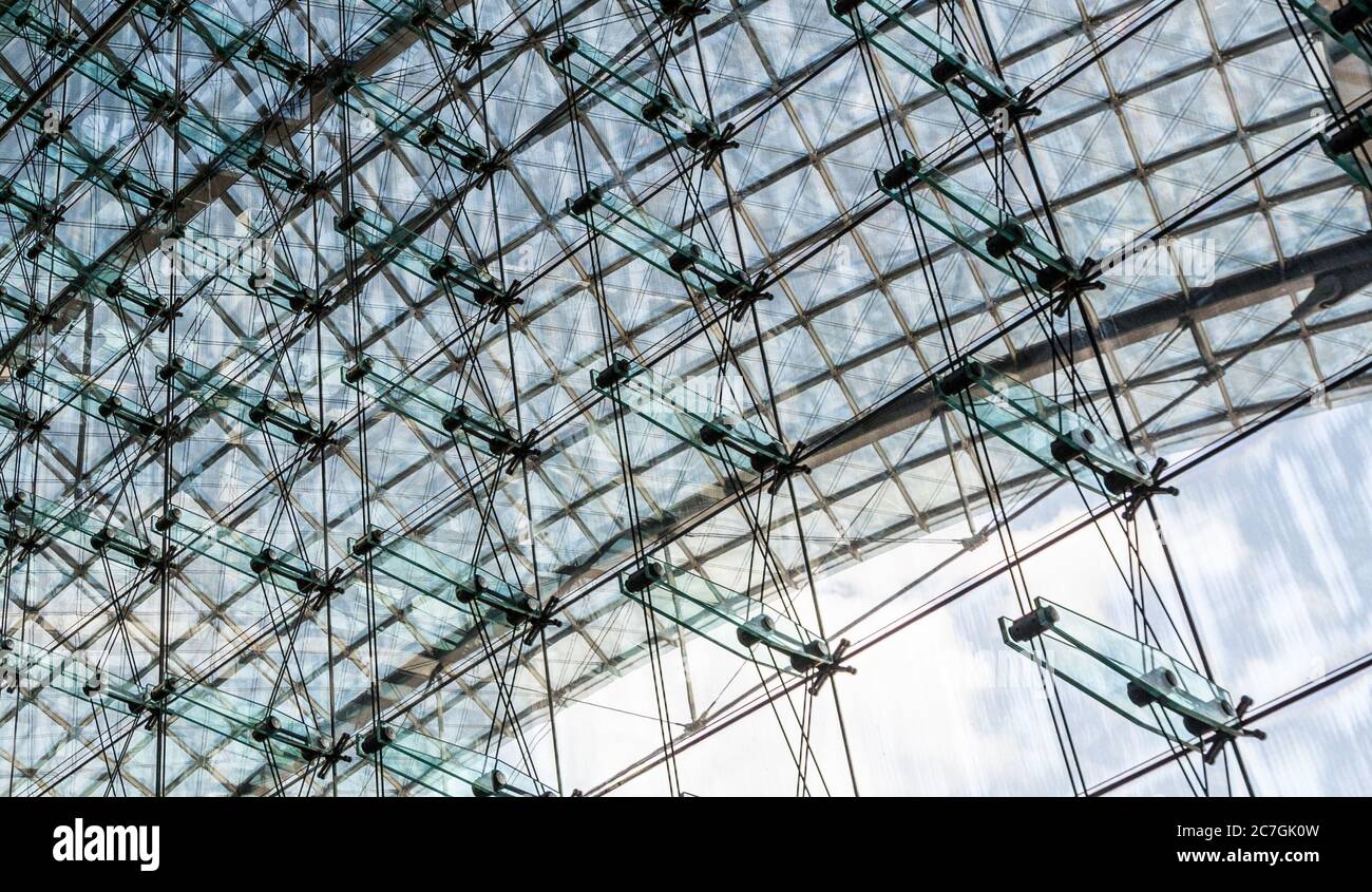 Low angle shot of a building made out of glass Stock Photo - Alamy