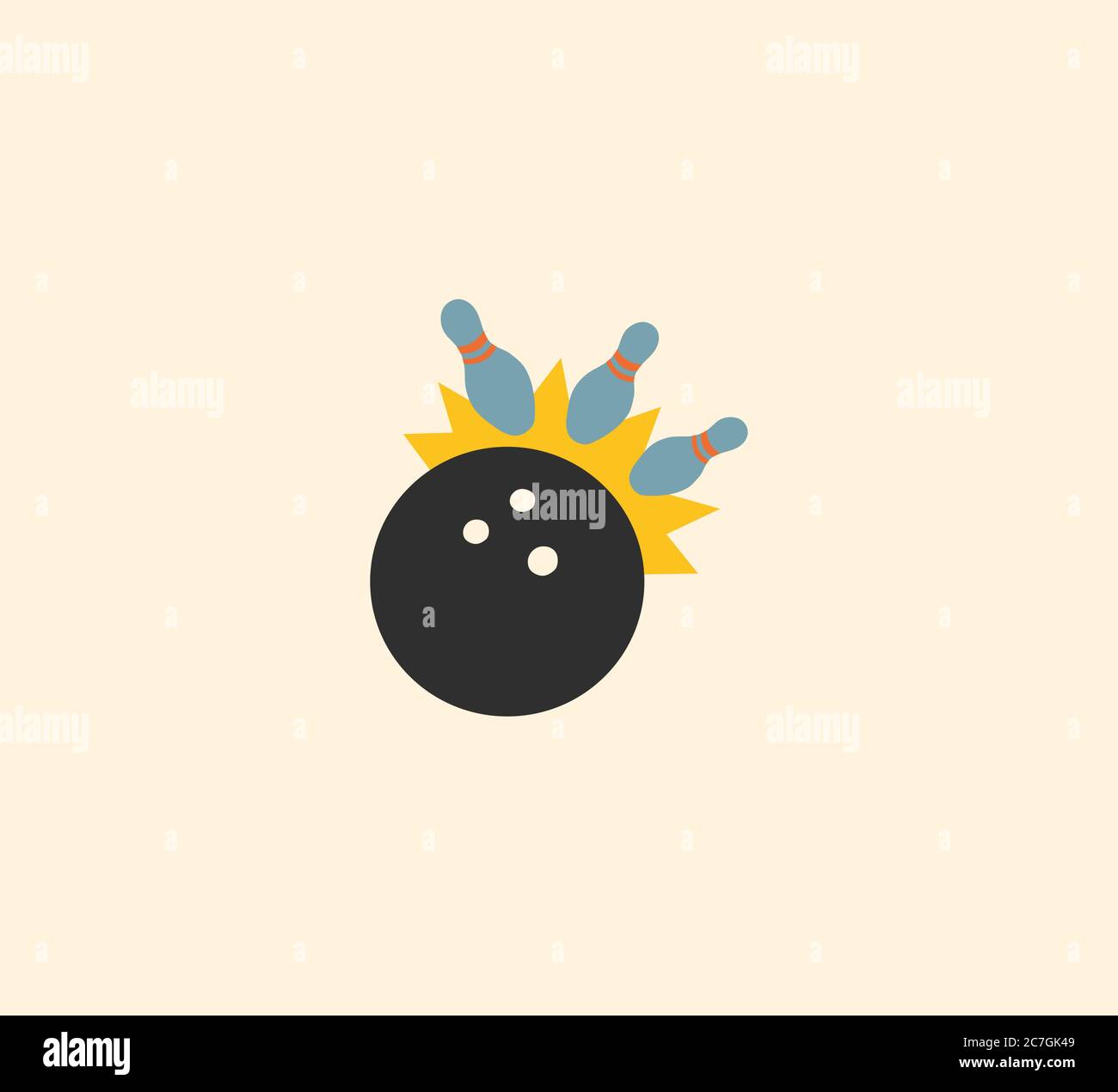 Bowling vector isolated illustration. Bowling icon Stock Vector Image ...