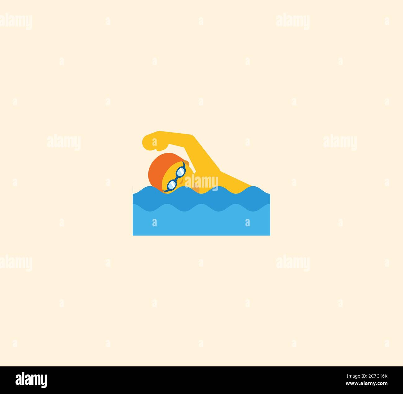 Swimming man vector isolated icon illustration. Swimming icon stock ...