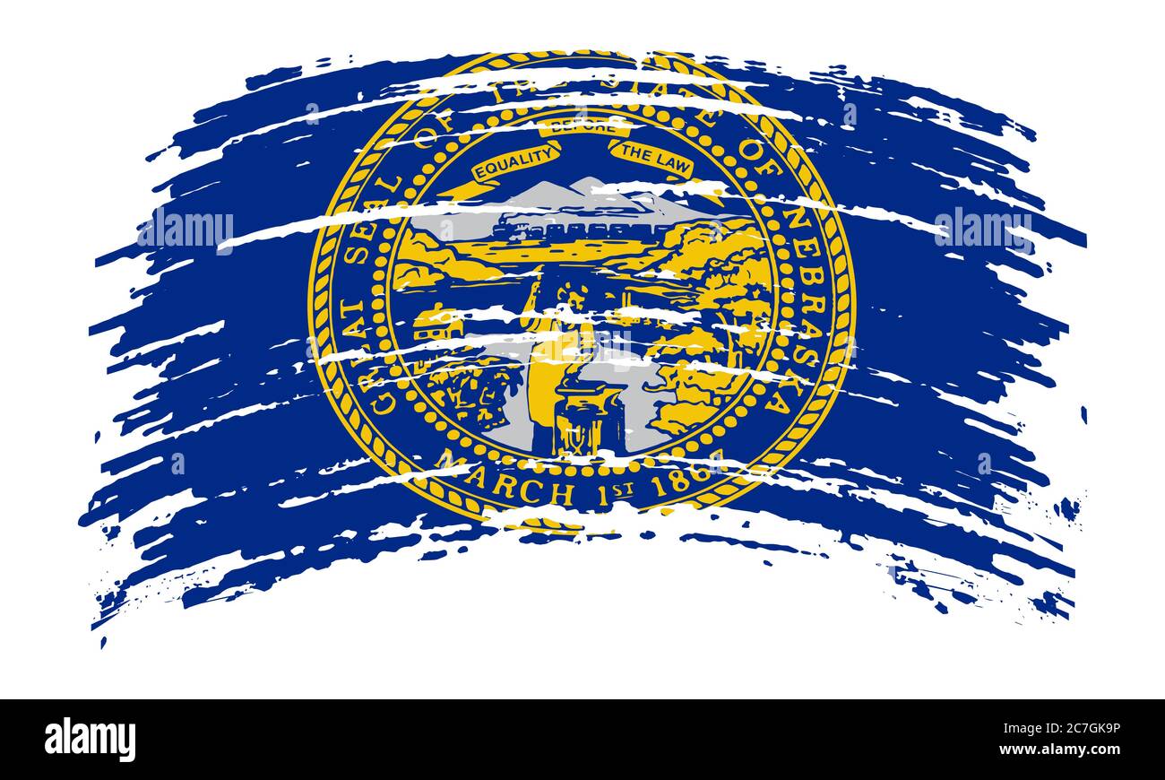 Nebraska flag in grunge brush stroke, vector Stock Vector Image & Art ...