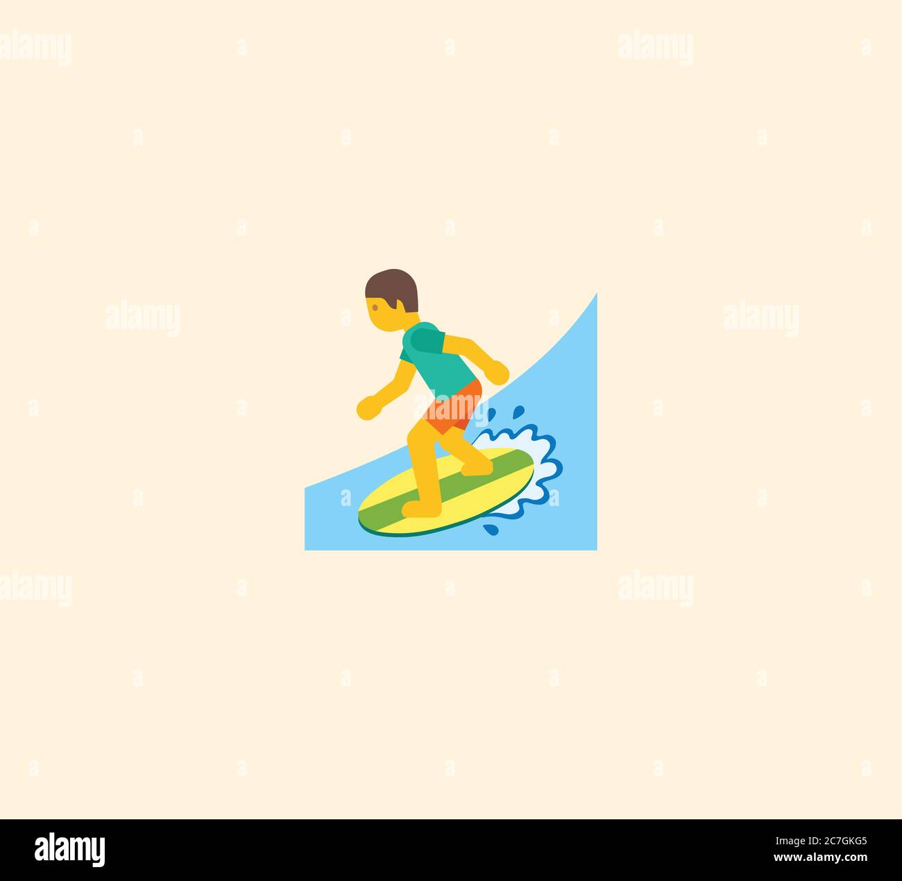 Surfing vector isolated icon illustration. Surfing icon stock ...