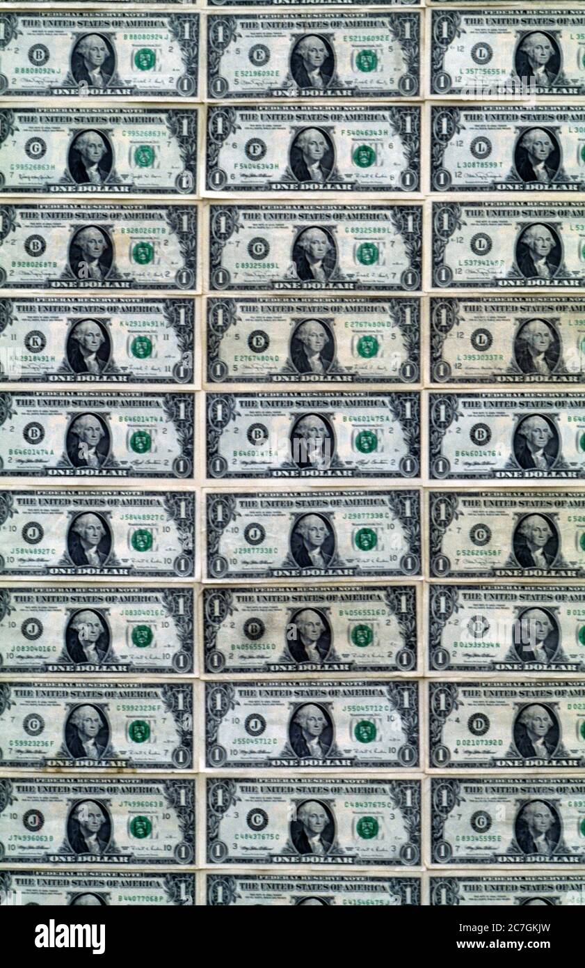 Collection of One Dollar Bills Stock Photo - Alamy