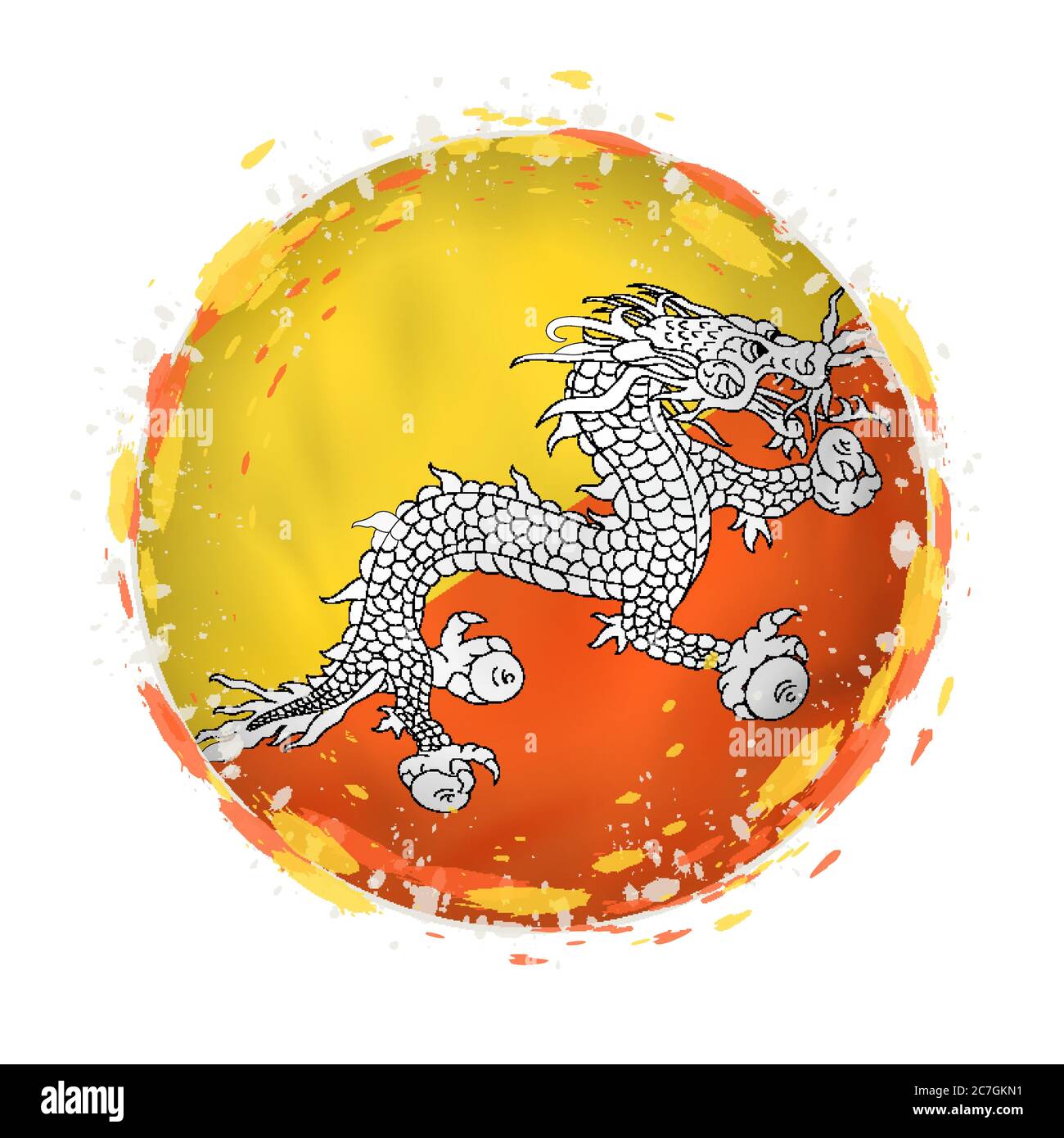 Bhutan brush flag Stock Vector Images - Alamy