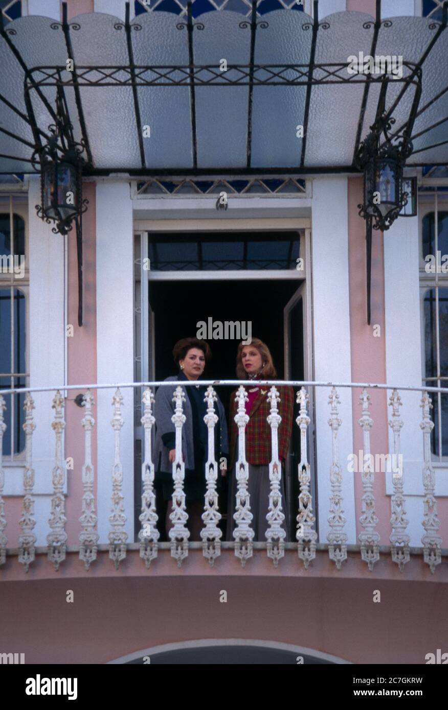 Beirut Lebanon Women Looking out of BAlcony at Sursock House Stock ...