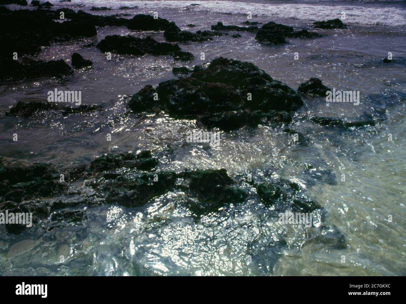 Swansea Wales West Cross Gower Peninsula High Tide Sea Filling Rock ...