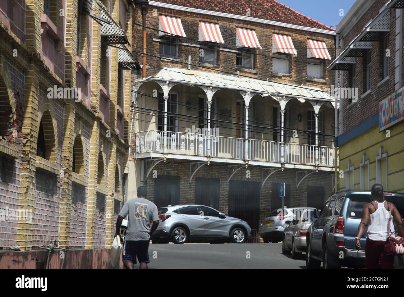 St George's Grenada Old Building With Balcony Stock Photo - Alamy