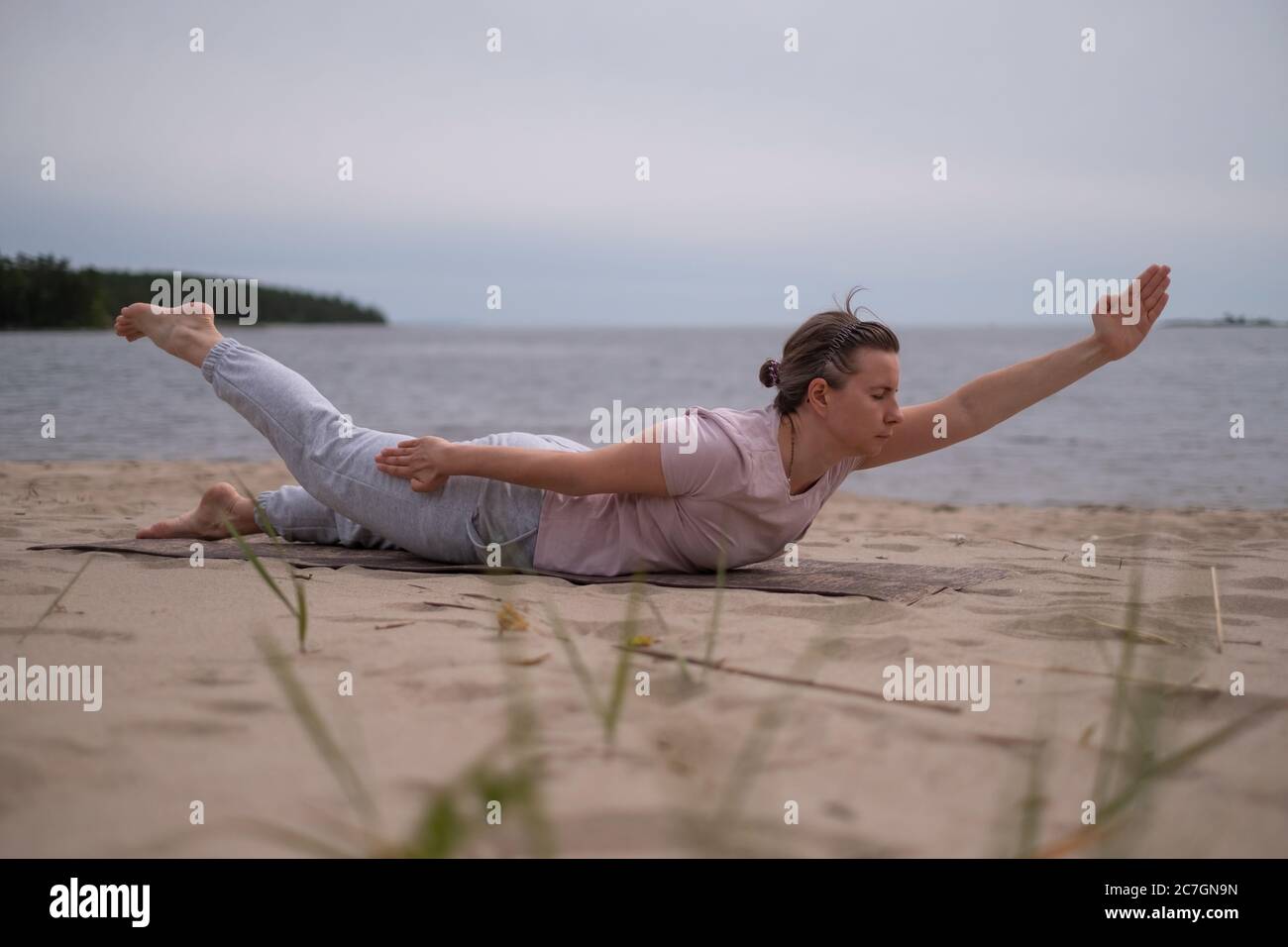 Locust pose yoga hi-res stock photography and images - Alamy