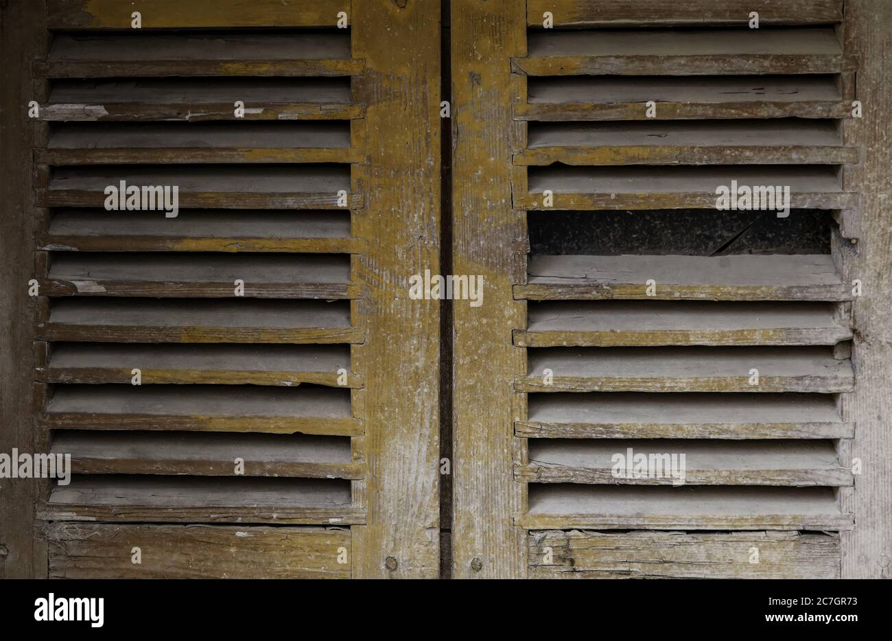 Old and abandoned wooden window, detail of architecture and ruin Stock ...