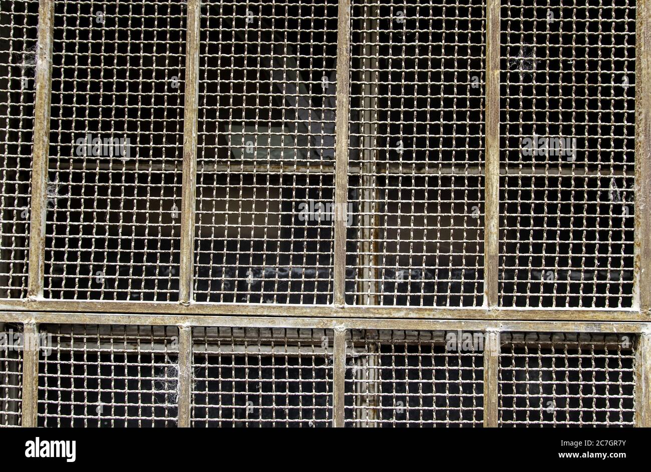 Rusty metal gates on a window, detail of security and protection Stock ...