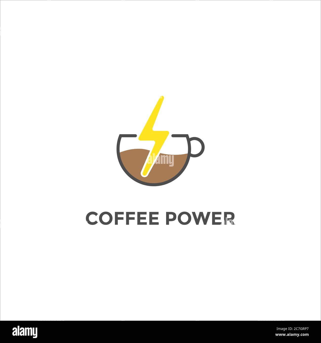 Coffee Logo Power Minimal Design Vector Stock Photo - Alamy