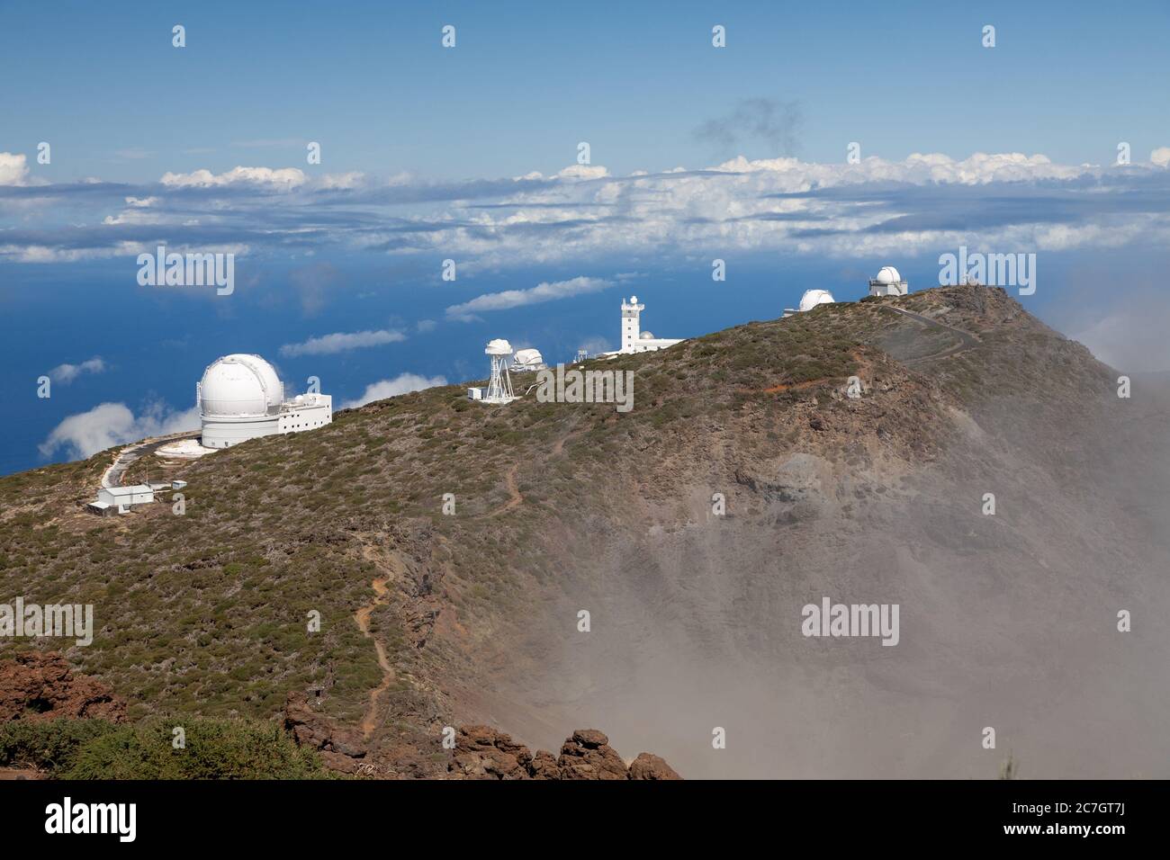 Observatory's on top of the Caldera de Taburiente volcano Stock Photo ...
