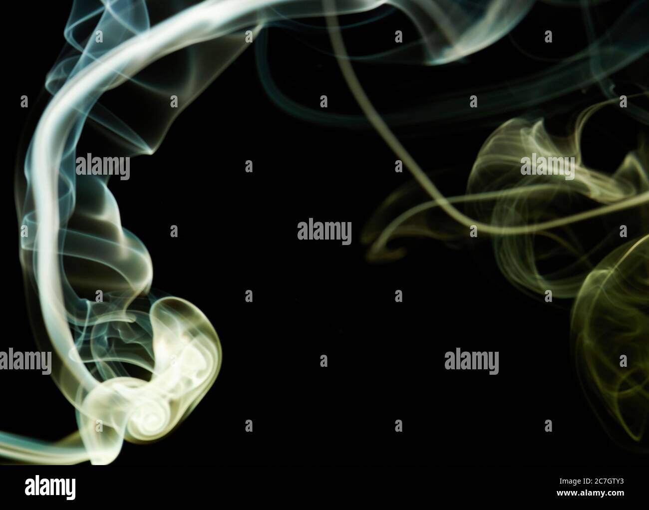 Abstract curved smoke frame with smooth shape in black background Stock ...