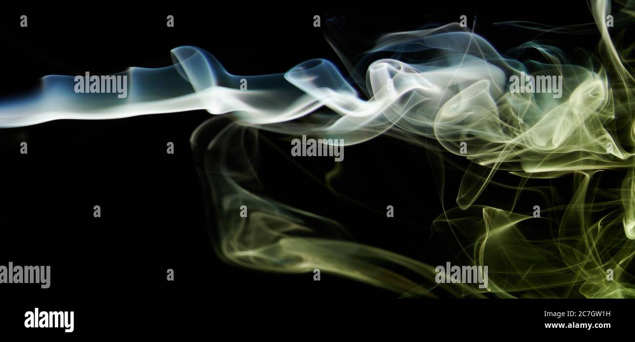 Abstract colorful mist background with smooth shape in black backdrop ...